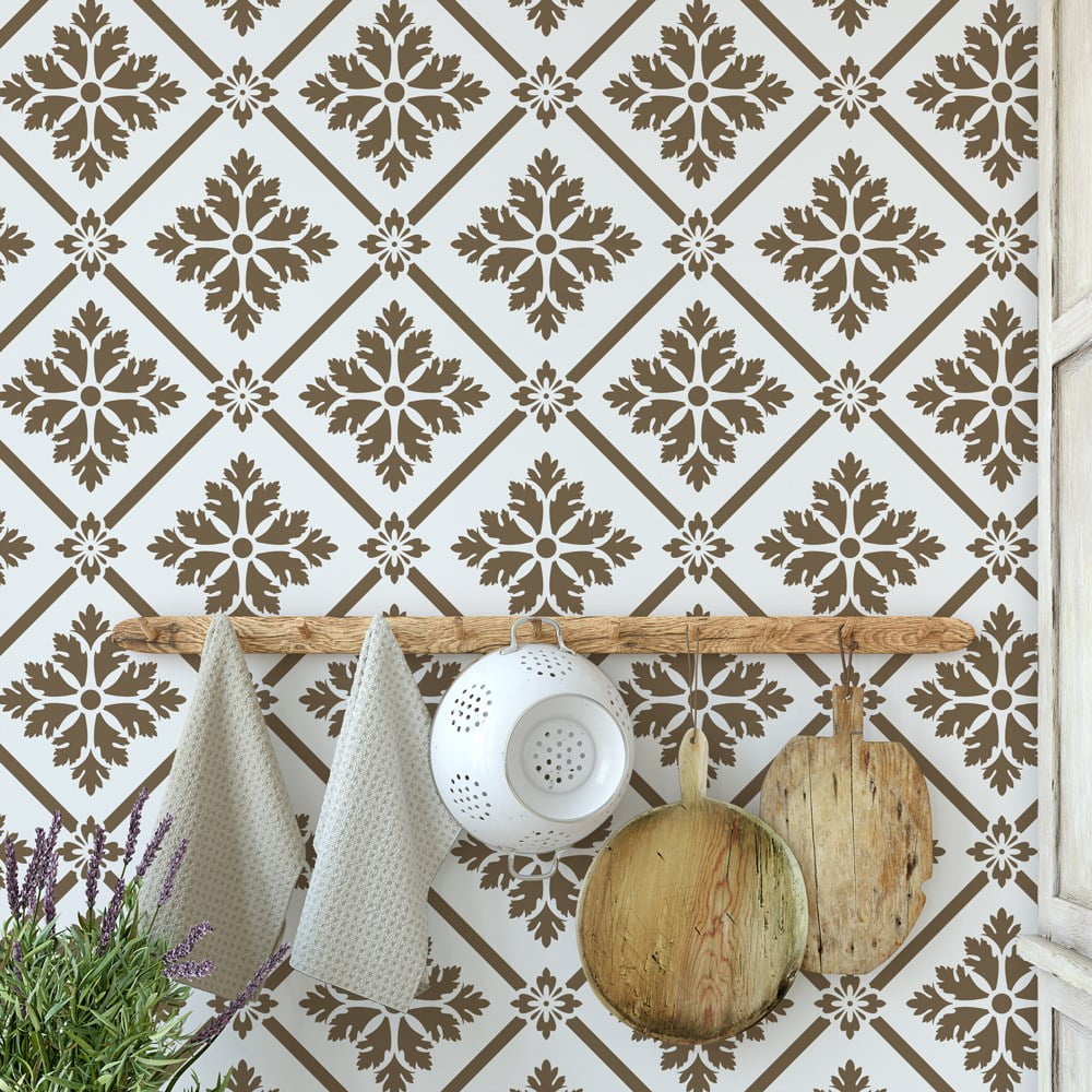 Grosetto Leafy Allover Reusable Stencil 190 Micron (7.5 Mil) Mylar ...