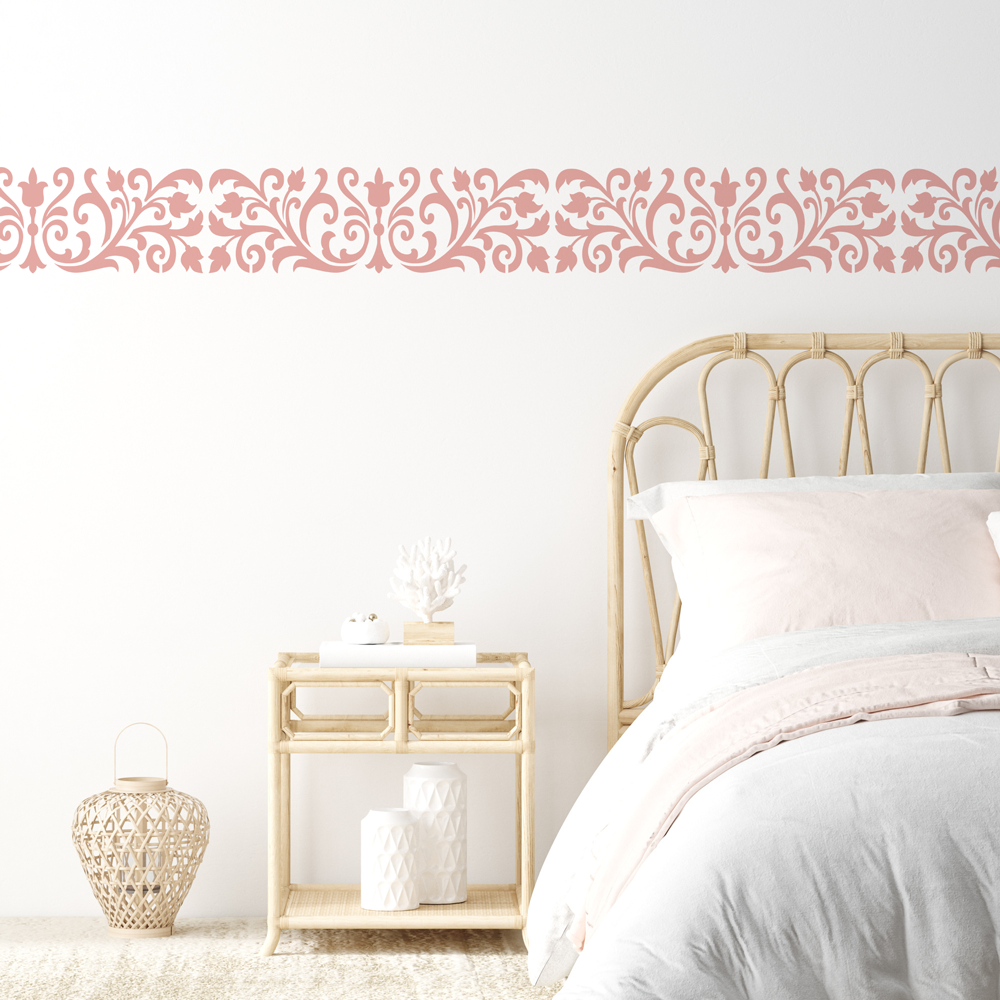 Patrice Damask Border Reusable Stencil 190 Micron (7.5 Mil) Mylar ...